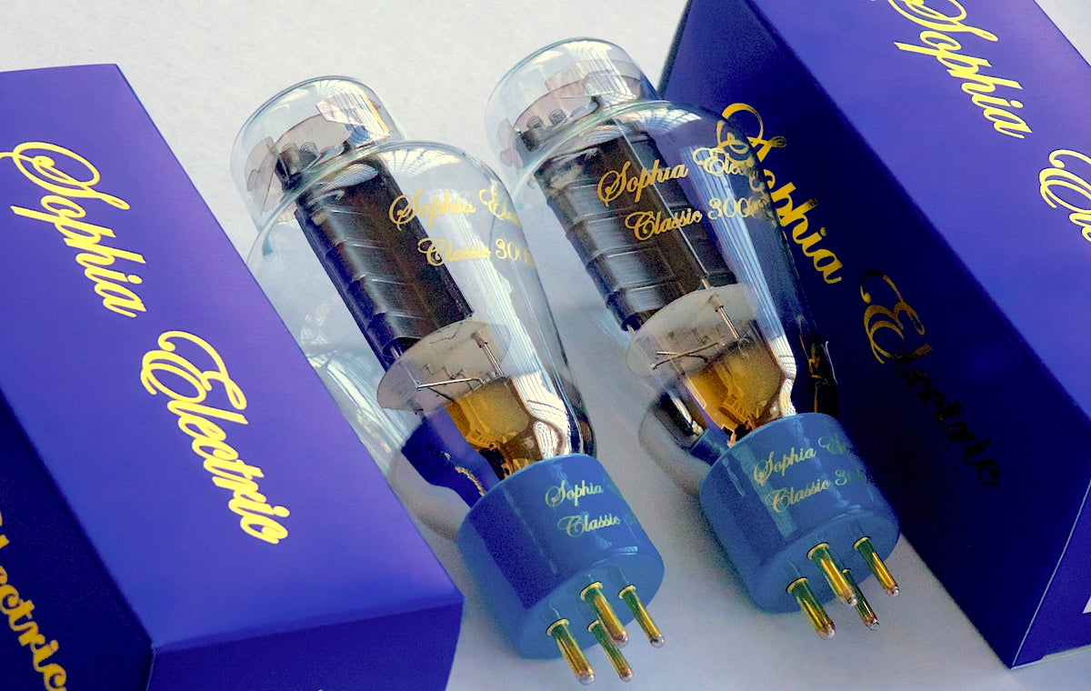 Sophia Electric Clear Glass Classic 300B Tubes with Vintage WE 300B So