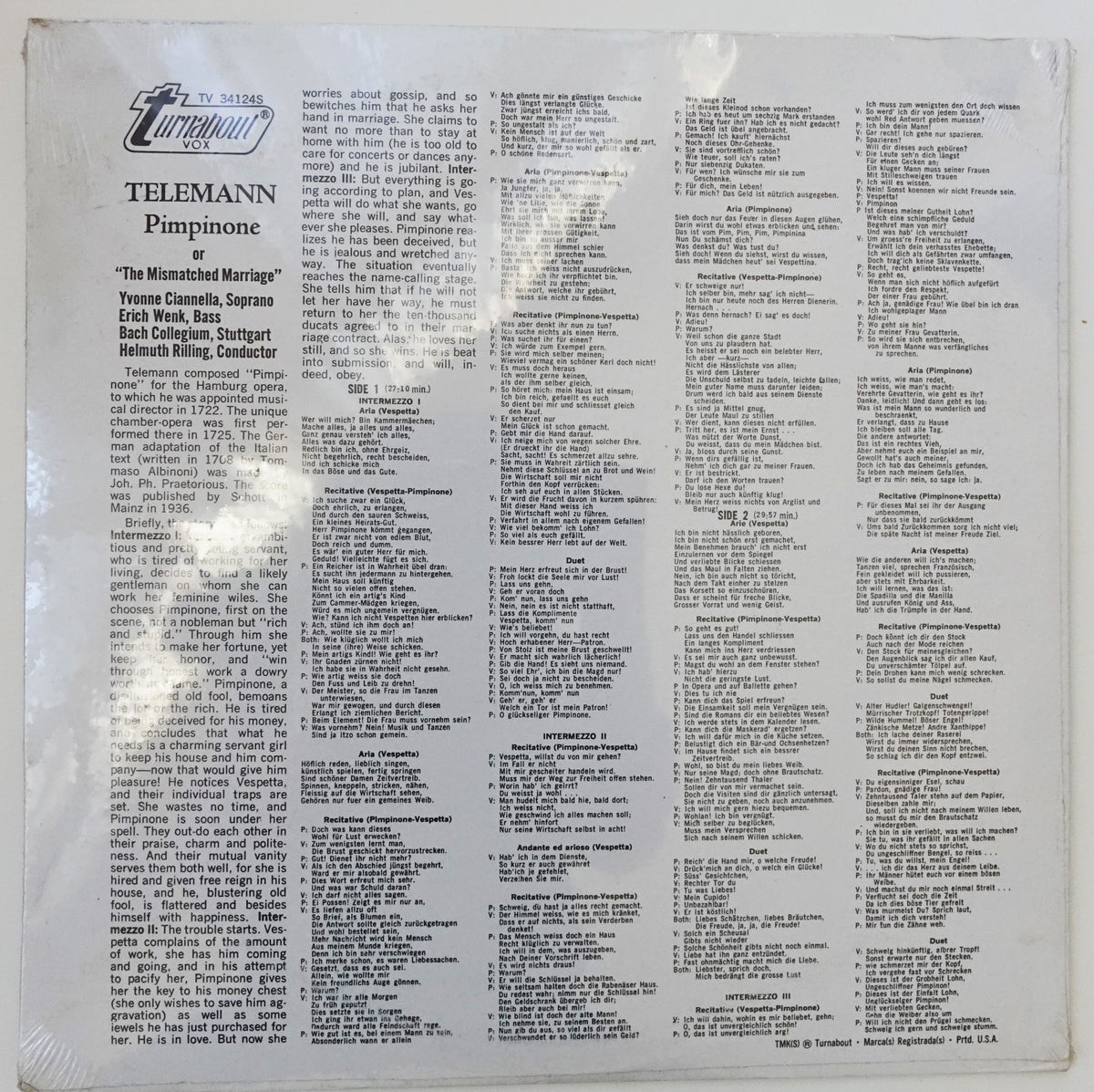 TUR001: George Philipp Telemann - Pimpinone (SEALED) – Sophia Electric